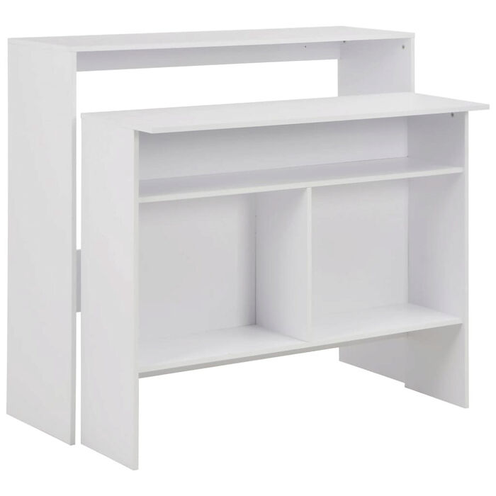 Barbord med 2 bordsskivor vit 130x40x120 cm - Köp online hos Möbeljätten